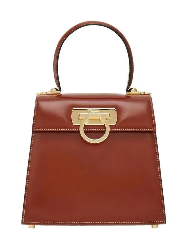 FERRAGAMO Iconic Top Handle Small Bag - Brown