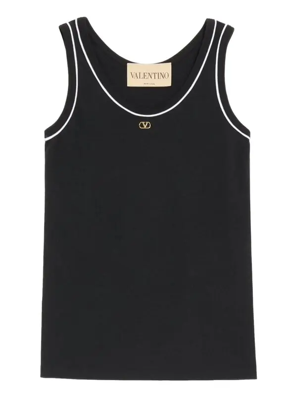 Valentino Garavani Cotton Jersey Top - Black