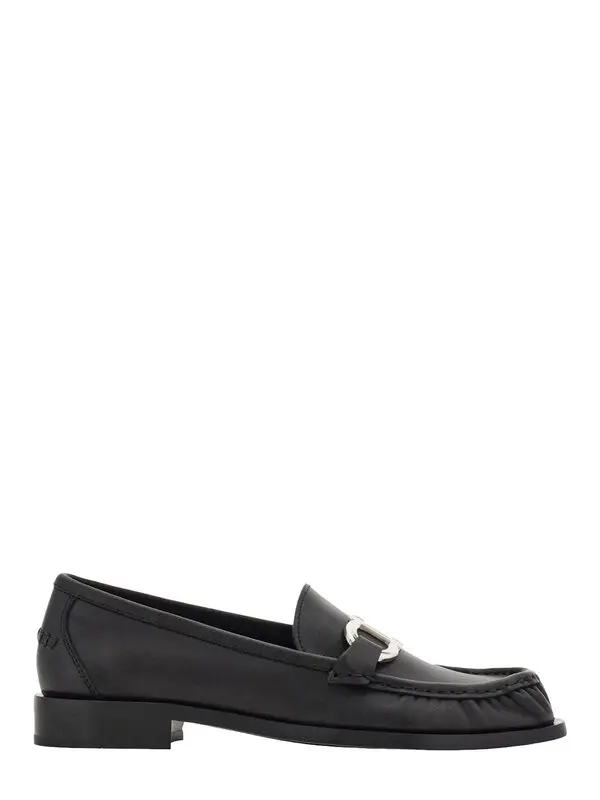 FERRAGAMO Gancini Ornament Loafers - Black