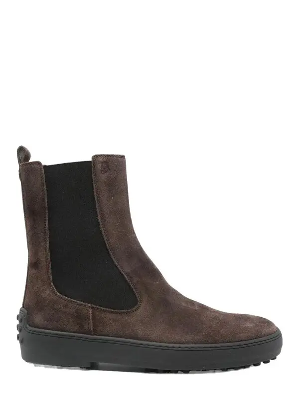 TOD'S Suede Chelsea Ankle Boots - Brown