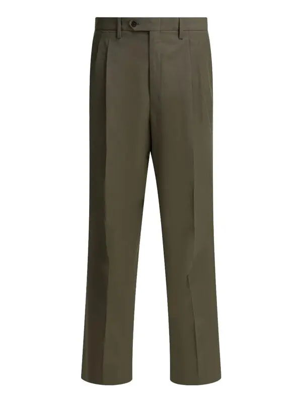 Prada Wide-leg Wool Pants - Green