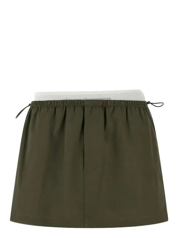 Alexander Wang Mini Logo Elasticated Skirt - Green