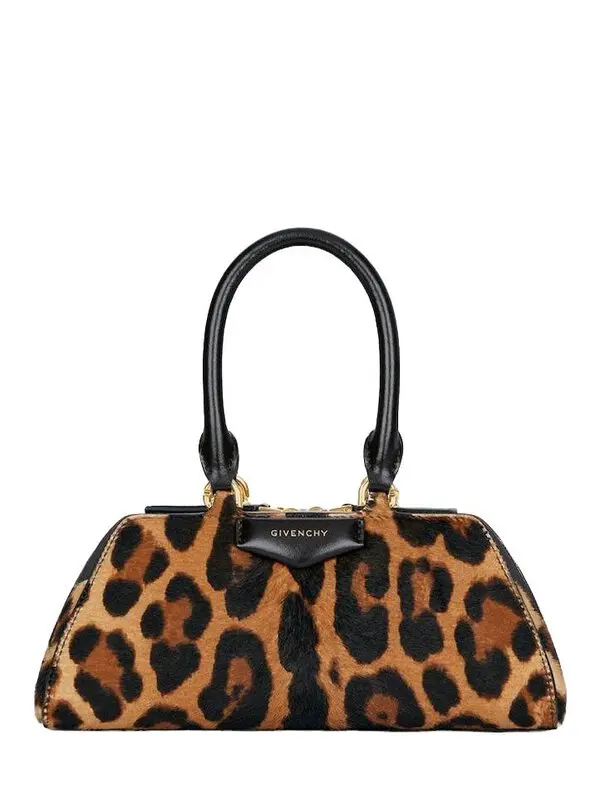 Givenchy Mini Antigona East-west Bag In Leopard Pony Effect Leather - Brown