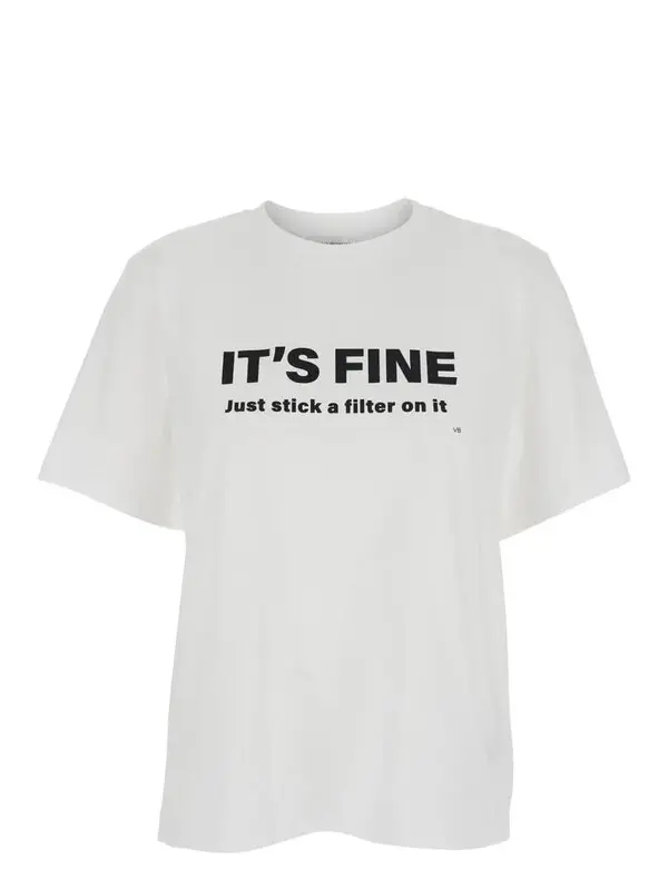 Victoria Beckham Just Stick A Filter On It' Slogan T-shirt - White