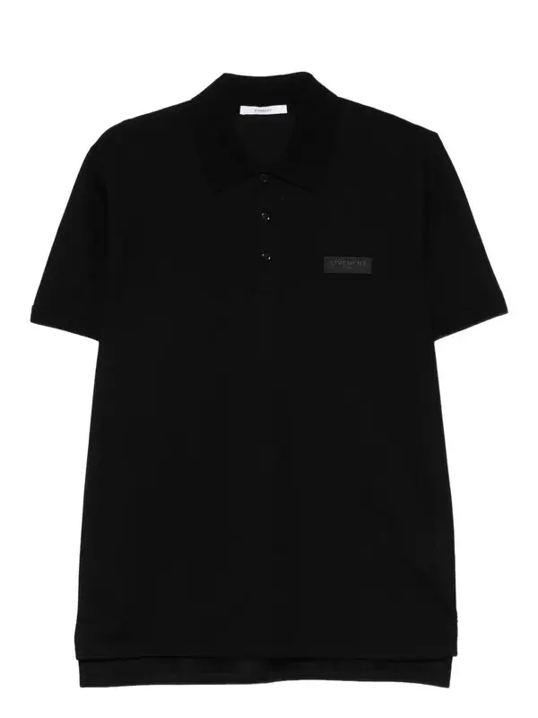 Givenchy Paris Gros Grain Cotton Polo - Black