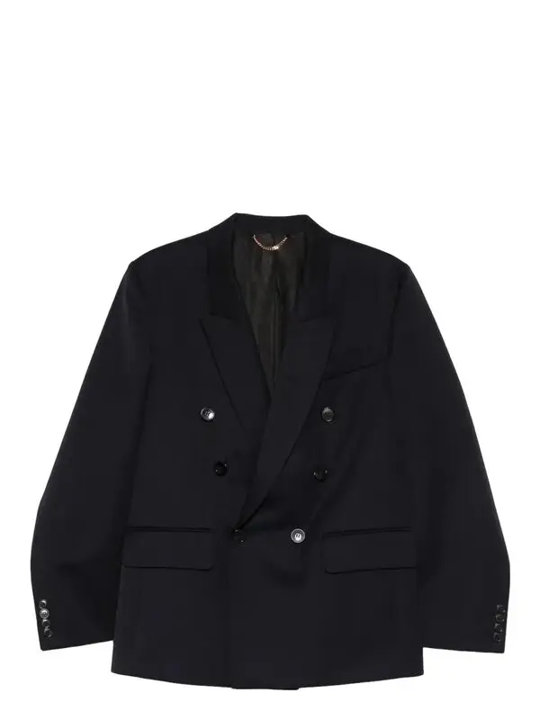 Victoria Beckham Double-breasted Wool Tailored Jacket - Blue