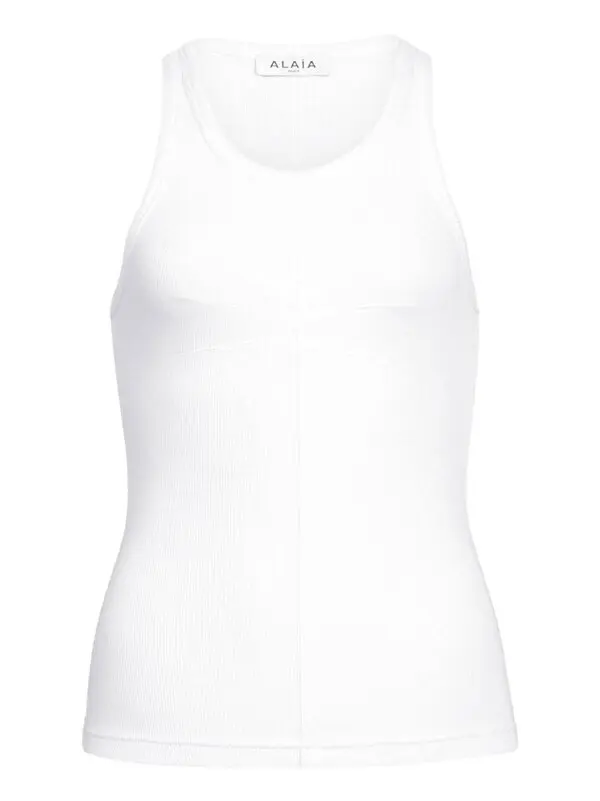 Alaïa Darts Cotton Tank Top - White