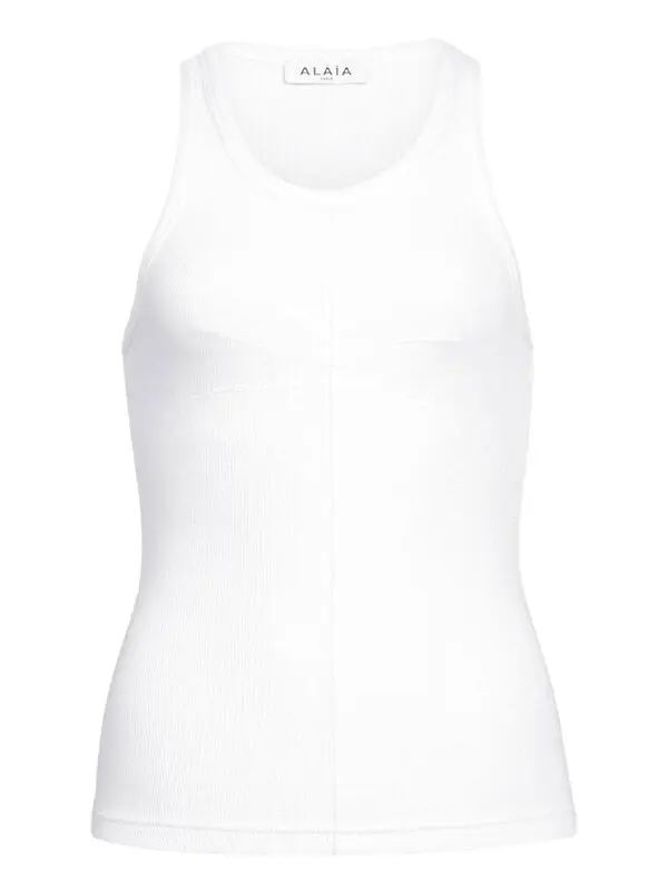 Alaïa Ribbed Cotton-blend Tank Top - White