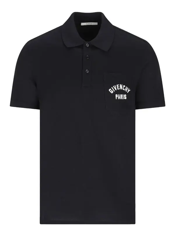 Givenchy Front Pocket Cotton Polo - Blue