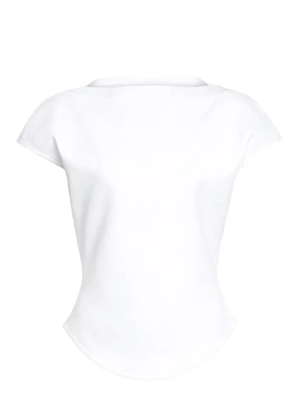 Alaïa Cap Cotton Fitted T-shirt - White