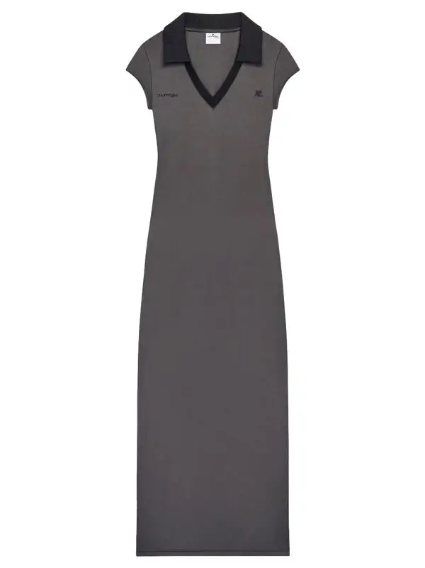 COURREGES Sports Polo Long Dress - Gray