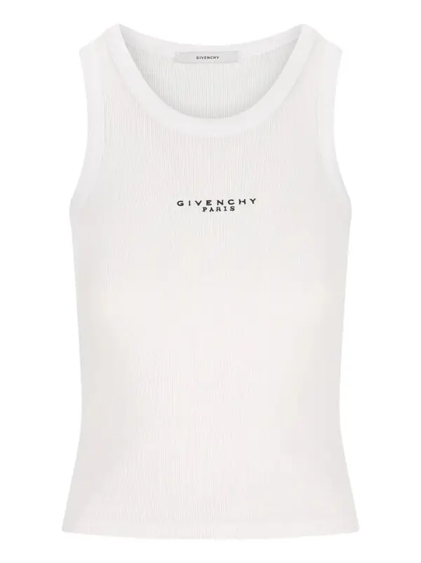 Givenchy Slim-fit Cotton Tank Top With Paris Print - White