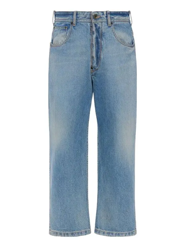 MAISON MARGIELA Washed Denim Straight-leg Cropped Jeans - Blue