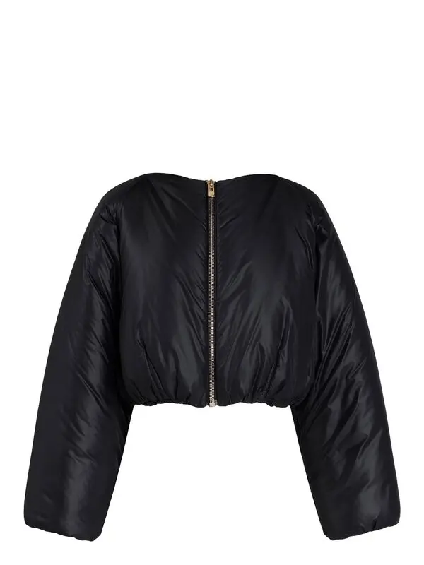 Alaïa Nylon Pleated Bomber - Black