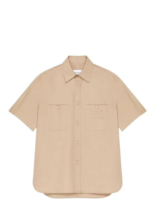 Givenchy Couture Seam Cotton Shirt With Paris Patch - Multicolor
