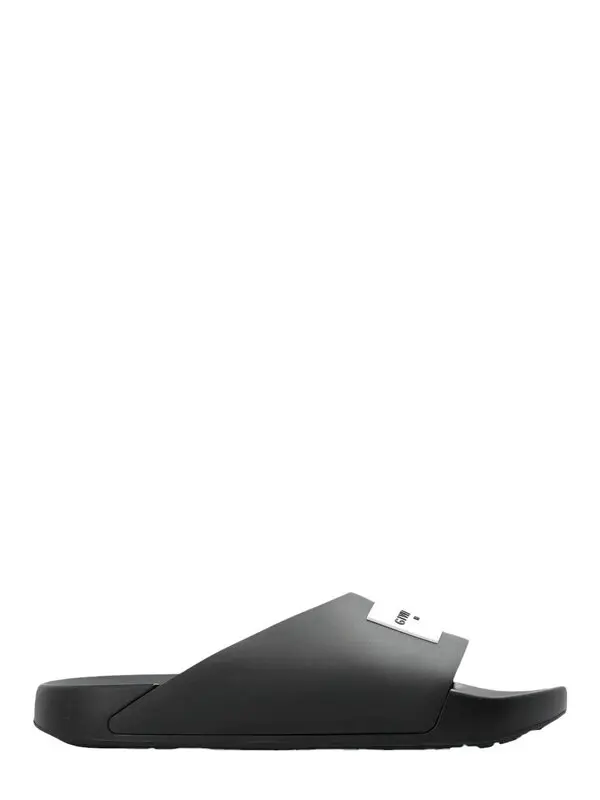 Givenchy Label Rubber Flat Mules - Black