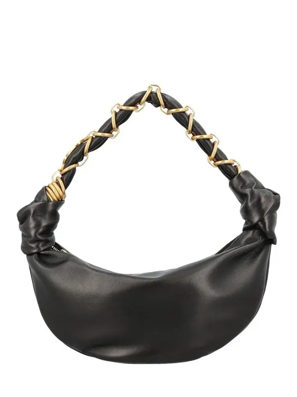Saint Laurent Amalia Mini Hobo Bag In Lambskin - Black
