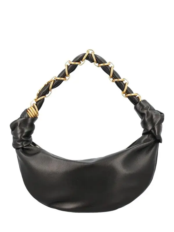 Saint Laurent Amalia Mini Hobo Bag In Lambskin - Black