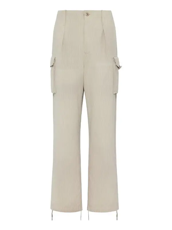 MAISON MARGIELA Cotton-blend Pinstripe Pattern Cargo Trousers - Multicolor