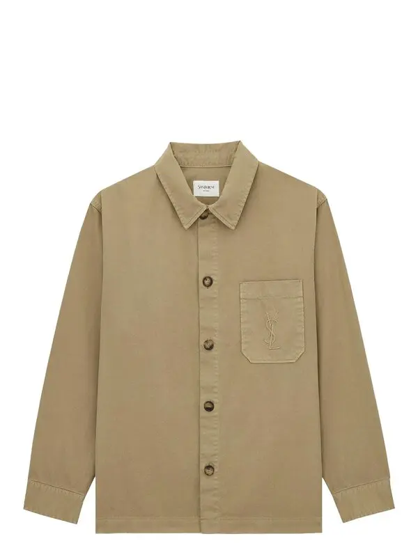 Saint Laurent Cotton Linen Gabardine Cassandre Overshirt - Multicolor