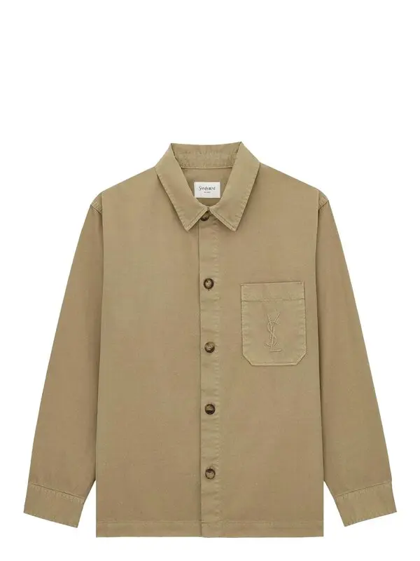 Saint Laurent Cotton Linen Gabardine Cassandre Overshirt - Multicolor