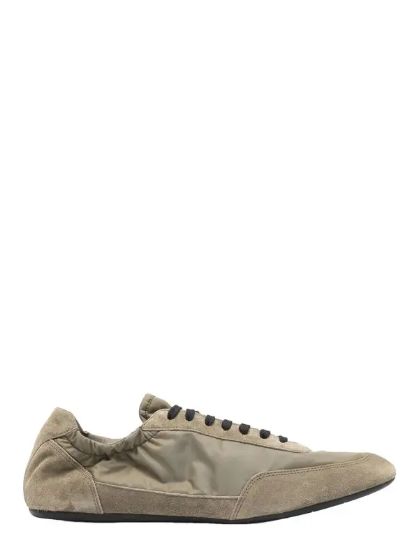 Prada Collapse Re-nylon And Suede Elasticized Sneakers - Green