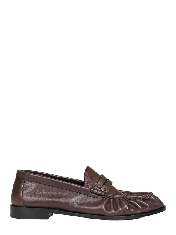 Saint Laurent Le Loafer Supple In Matte Leather - Brown