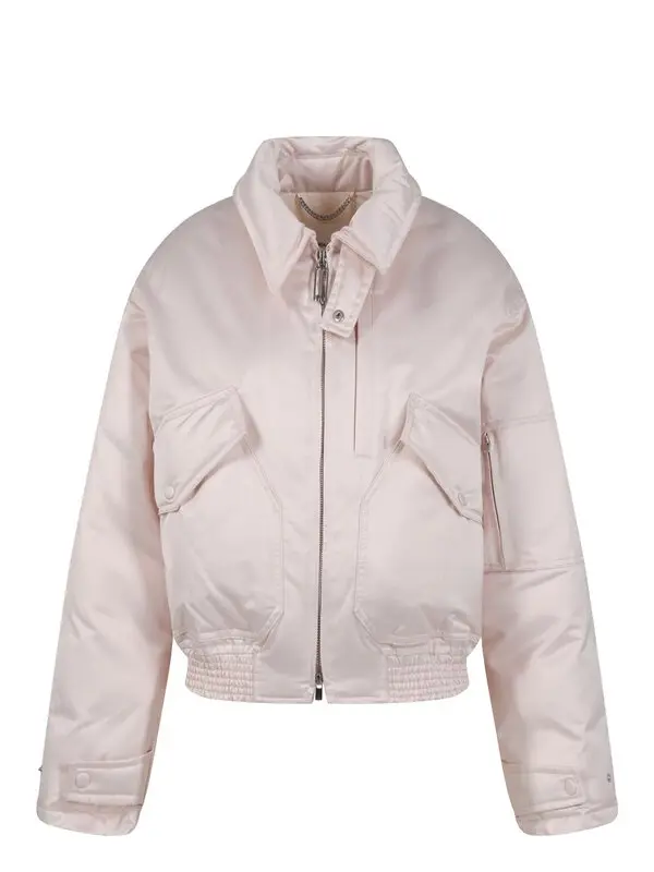 Victoria Beckham Cotton Satin Padded Bomber Jacket - Multicolor