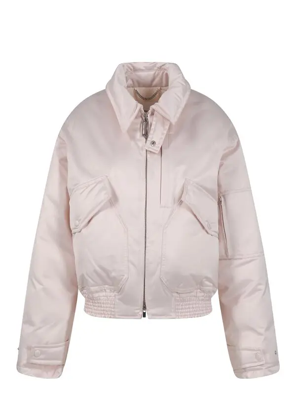 Victoria Beckham Cotton Satin Padded Bomber Jacket - Multicolor