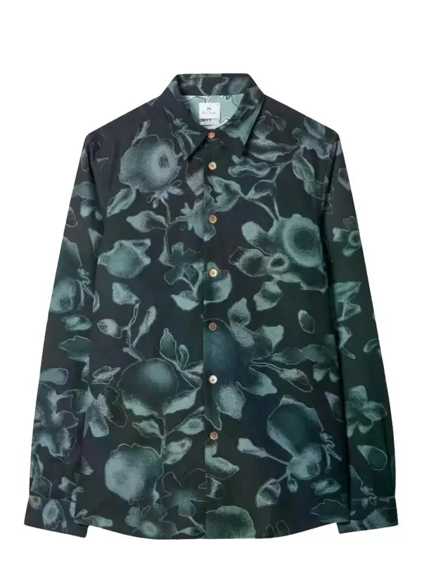 Paul Smith Floral-print Long-sleeve Shirt - Black