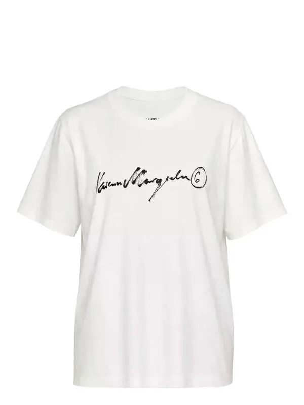 MAISON MARGIELA Logo-print Cotton T-shirt - White