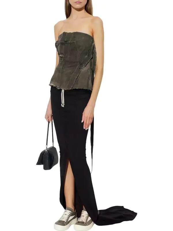 Rick Owens Frayed-edge Bandeau Top - Grey