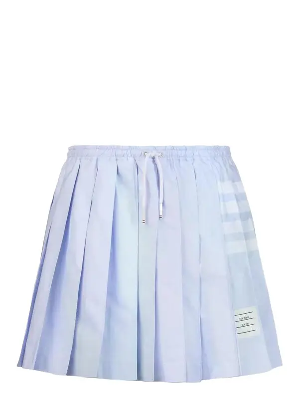 Thom Browne Oxford 4-bar Drawstring Pleated Mini Skirt - Blue