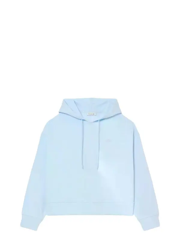 Lacoste Logo Patch Drawstring Hoodie - Blue