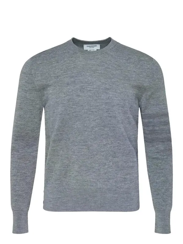 Thom Browne Ottoman Milano Stitch 4-bar Bomber Pullover - Grey