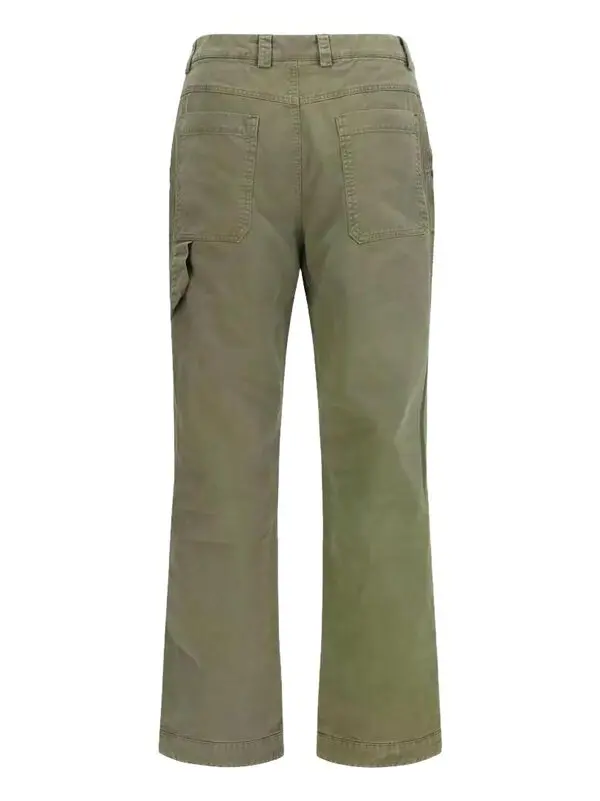Off-White Straight-leg Cotton Trousers - Green