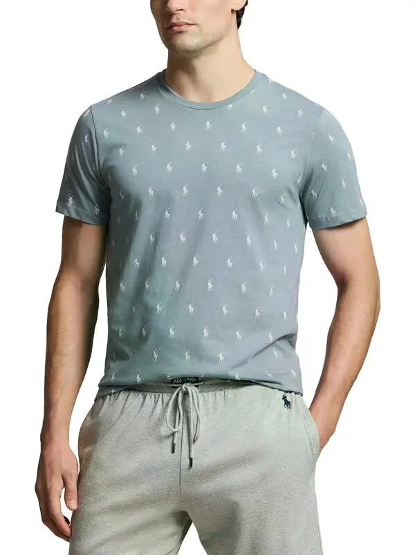 Polo Ralph Lauren All-over Pony Cotton Jersey Sleep Shirt - Blue