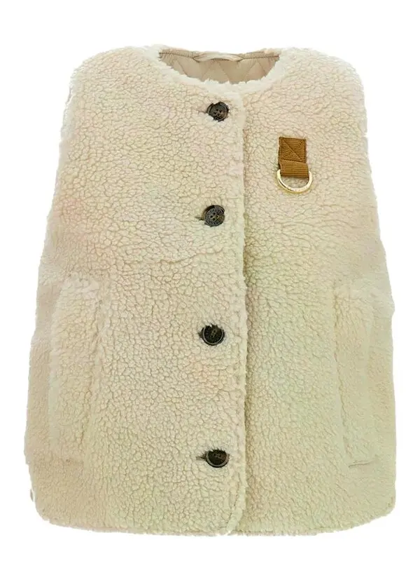 Barbour Fur-effect Button-up Gilet - Neutrals