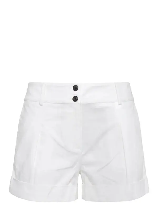 Brandon Maxwell Pleated Turn-up Shorts - White