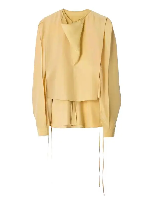 LEMAIRE Layered Blouse In Silk And Viscose Cloth - Yellow