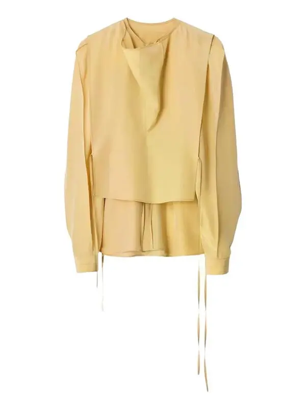 LEMAIRE Lemiare Layered Blouse In Silk And Viscose Cloth - Yellow