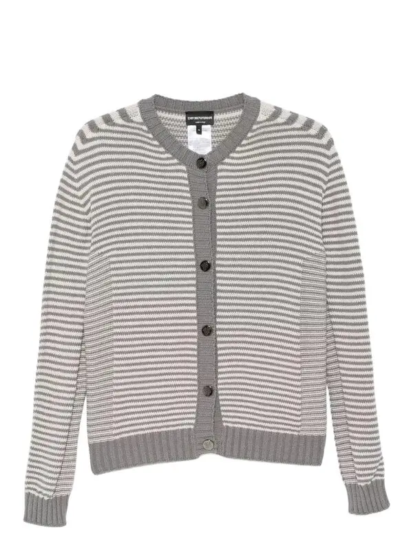 Emporio Armani Striped Button-up Cardigan - Grey