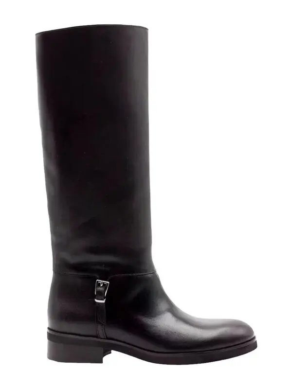 CHANTAL Knee-high Buckle Detail Boots - Black