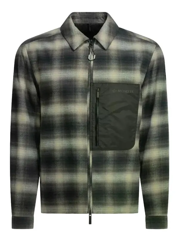 Moncler Check-pattern Padded Coat - Black