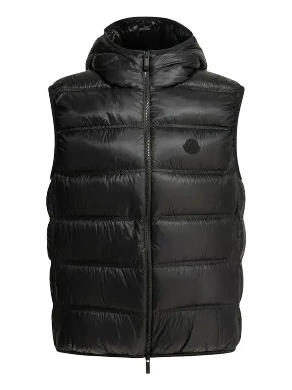 Moncler Quilted Hooded Gilet - Black