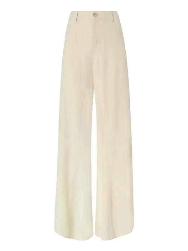 Pinko Wide Leg Linen Trousers - Neutrals