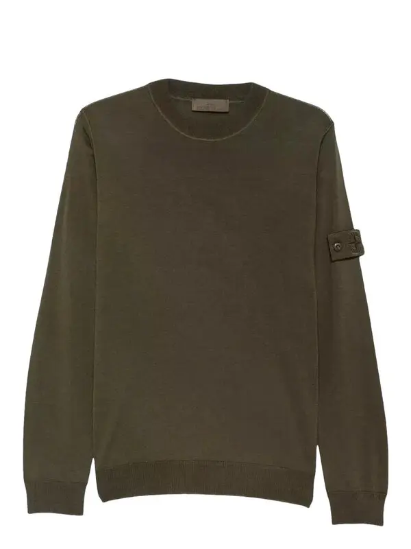 Stone Island 5100074 Light Pure Rws Wool_s.i. Ghost Regular-fit Crewneck Jumper With Ribbed Trims - Green