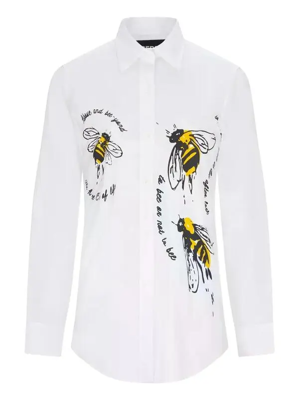 Libertine Bee Print Cotton Shirt - White