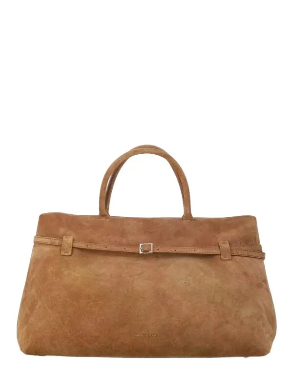 Manu Atelier Le Cambon 40 Buckle-detail Suede Tote Bag - Brown