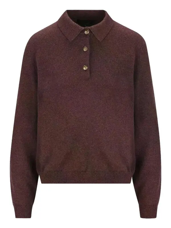 Loro Piana Button-up Knitted Polo Sweater - Red